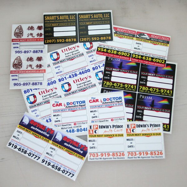 Custom Oil Change Reminder Stickers - Windshield Stickers, Low Tack ...